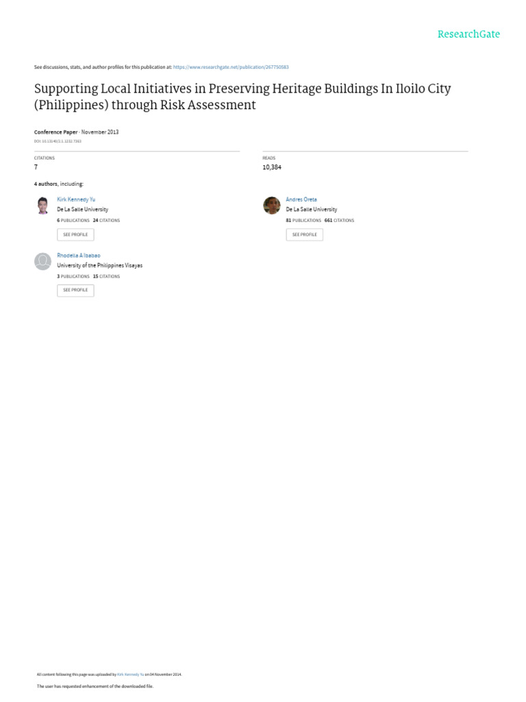 Preserving Iloilo's Heritage Buildings | PDF | Hazards | Risk