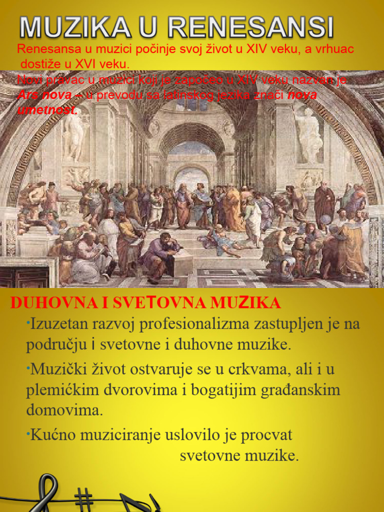 Muzika U Renesansi - 6. Razred | PDF