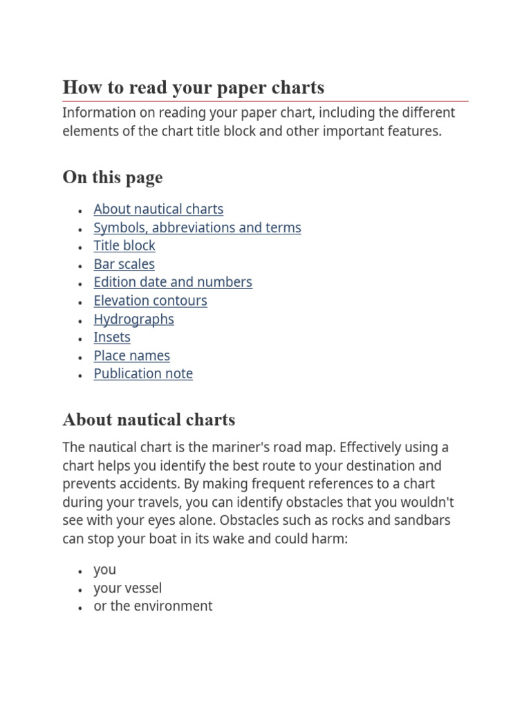 How To Read Charts | PDF | Compass | Chart