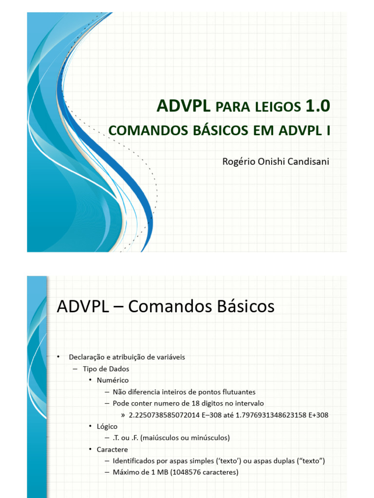 Comandos Basicos Advpl Ia | PDF | Tipo de dados | Escopo (Ciência da ...