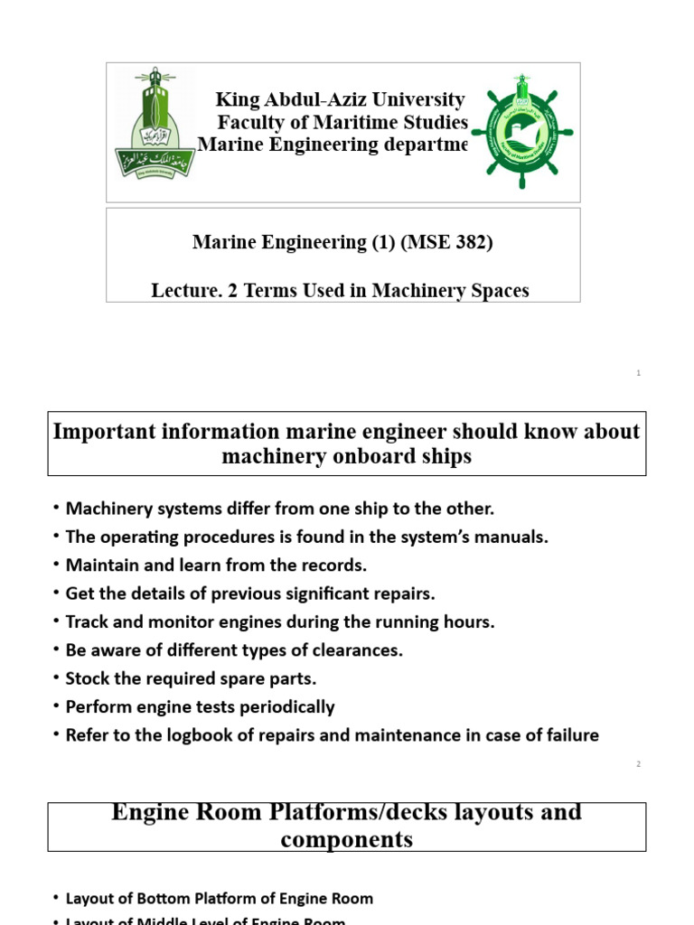 Machinery Spaces in Ship Engineering | PDF | Water | Engines