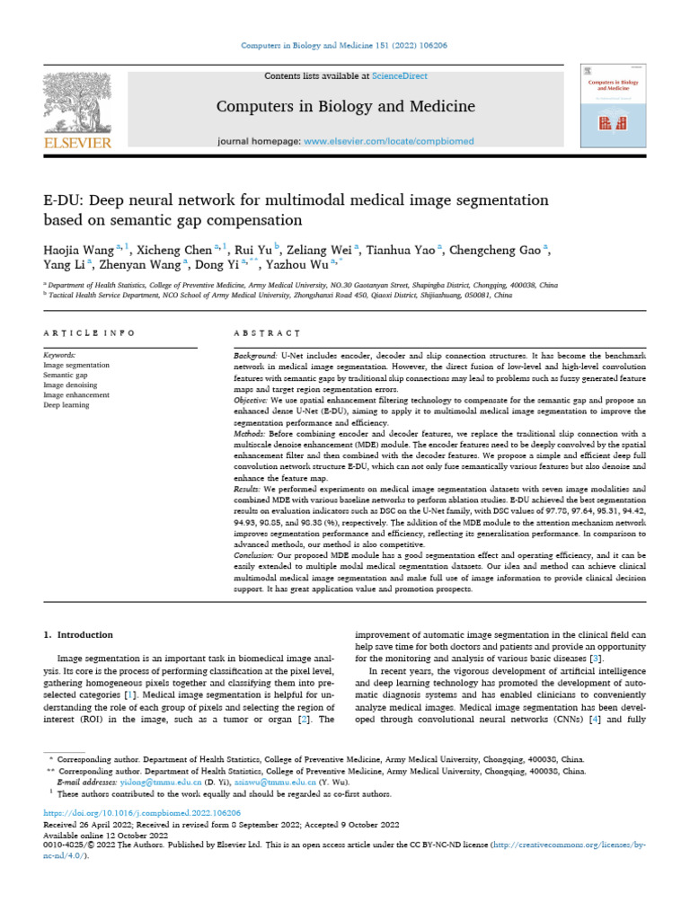 Medical Image Segmentation | PDF | Image Segmentation | Data Compression