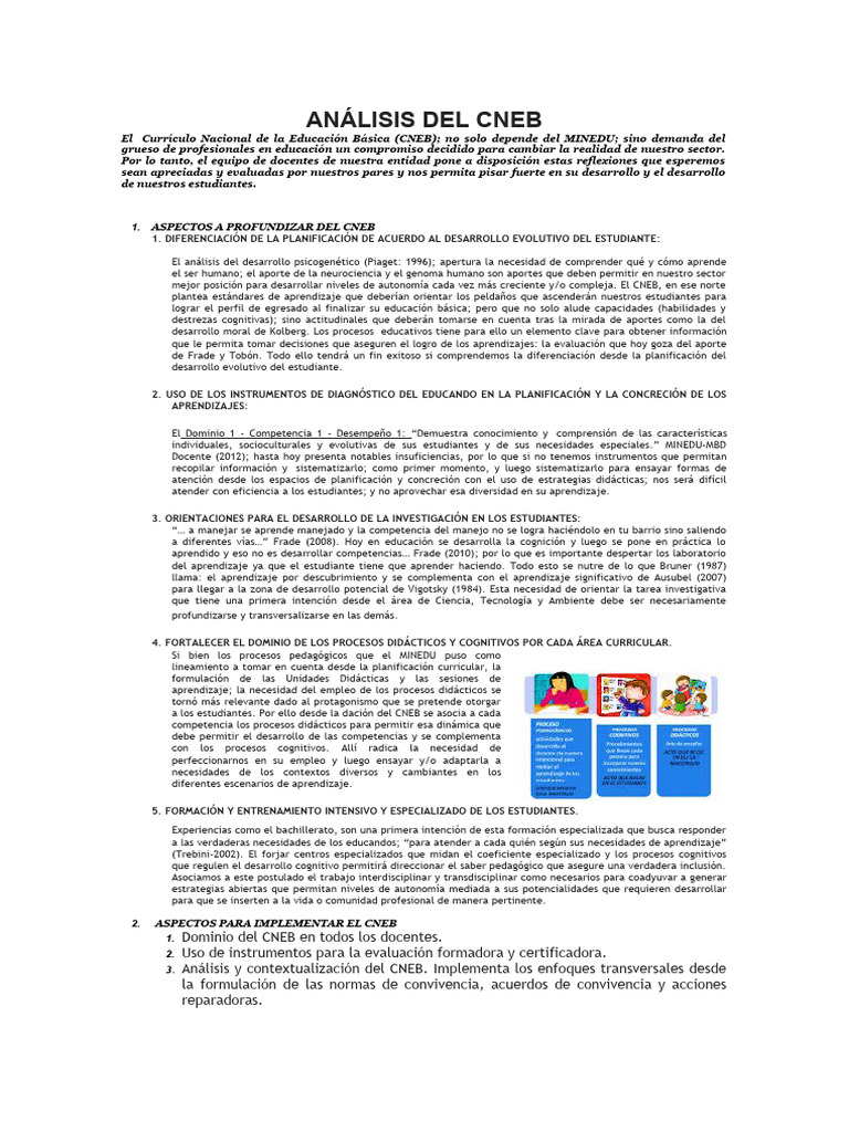 Análisis Del Cneb | PDF | Aprendizaje | Evaluación