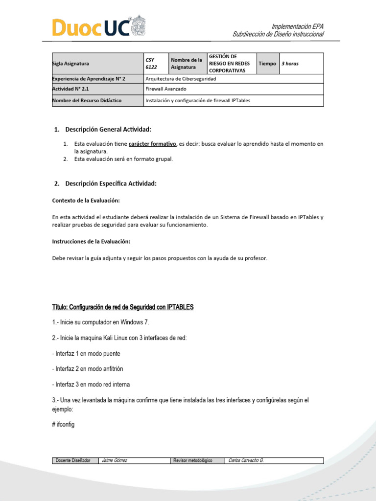 Configuración de Firewall con IPTables | PDF | Dirección IP | Internet