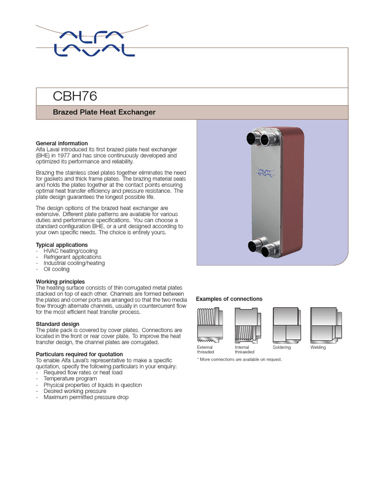 3 Not-Inst Alfalaval Echangeurs-Cb76 | PDF | Heat Exchanger | Chemistry