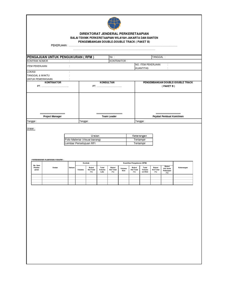 Contoh Format RFM Pengadaan | PDF