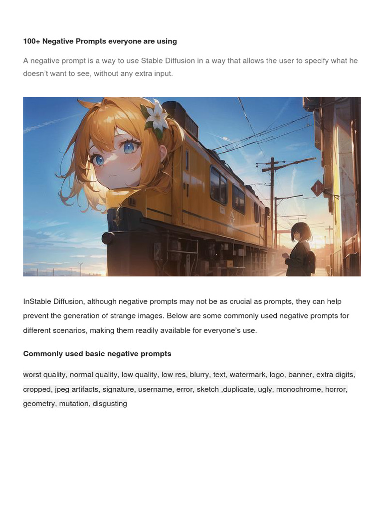 100+ Negative Prompts Everyone Are Using | PDF | Computer Science ...