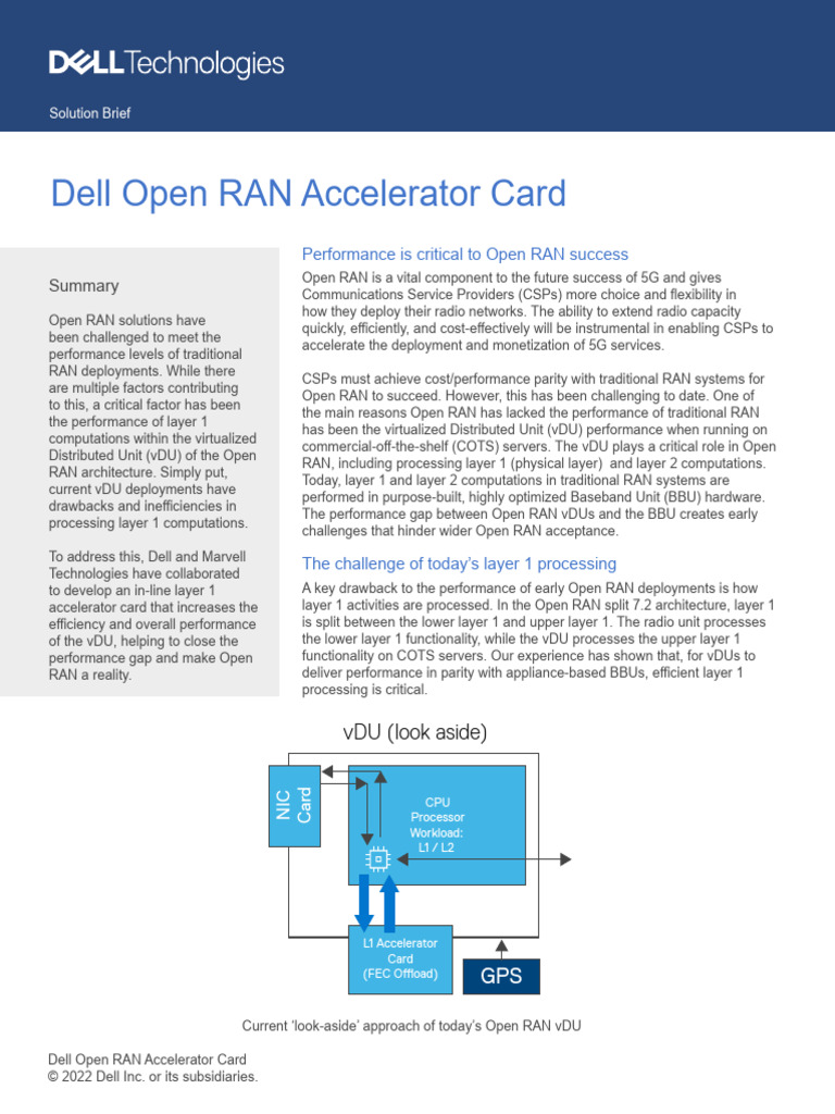 Dell Open RAN Accelerator Card Overview | PDF | Network Interface ...