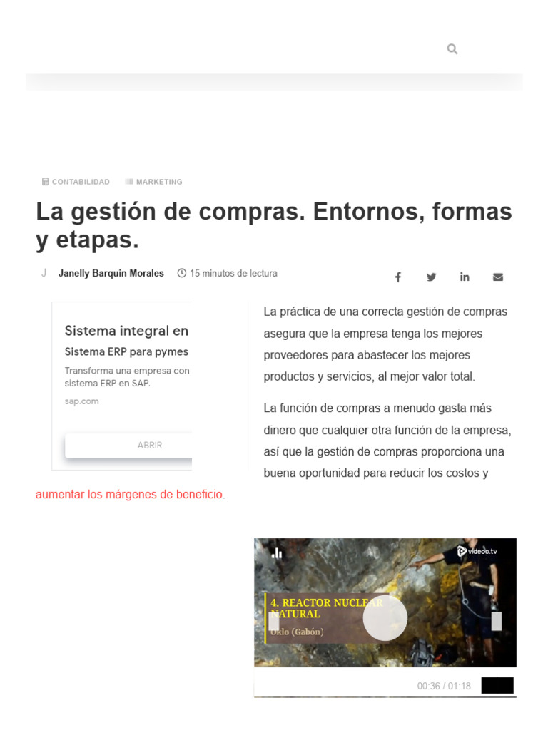 Gestión de Compras. Entornos, Formas y Etapas. • Gestiopolis | PDF ...
