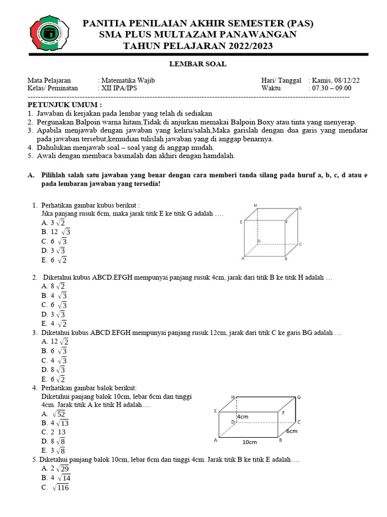 Matematika Wajib Kelas XII | PDF | Metode & Bahan Ajar | Teknologi & Rekayasa