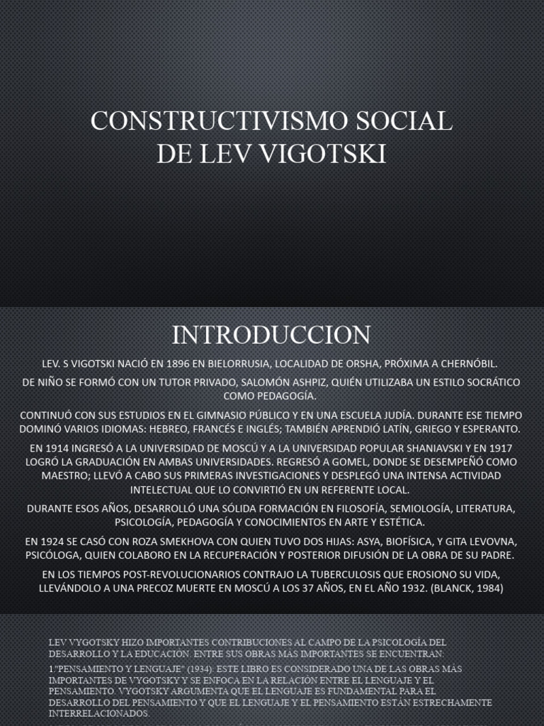 Constructivismo Social. Lev V. | PDF | Aprendizaje | Neurociencia