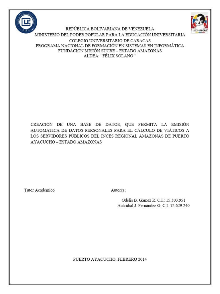 Proyecto Informatica Ii-Ii Asdrubal Fernandez y Odelis Gamez | PDF ...