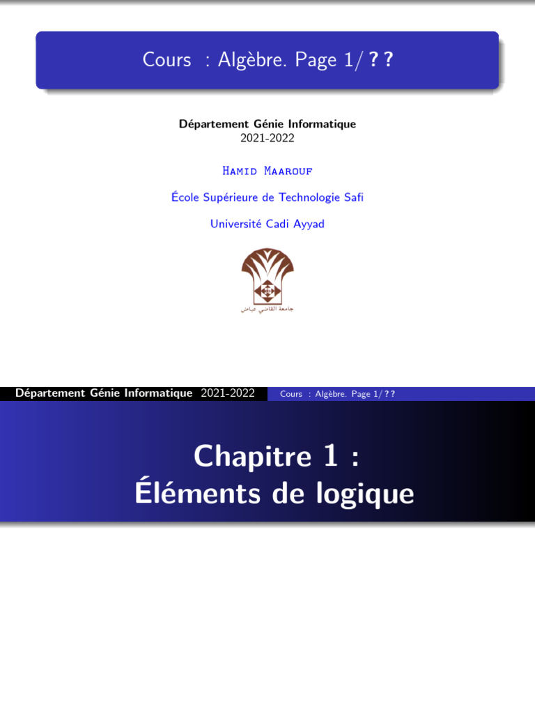 Introduction à la logique en algèbre | PDF | Base (algèbre linéaire ...