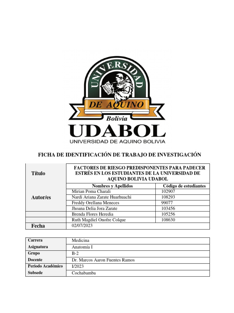 Trabajo Final de Anatomia I Concluido Alineado | PDF | Estrés (biología) | Ansiedad