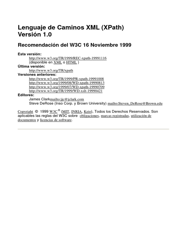 Lenguaje de Caminos XML | PDF | X camino | Xml