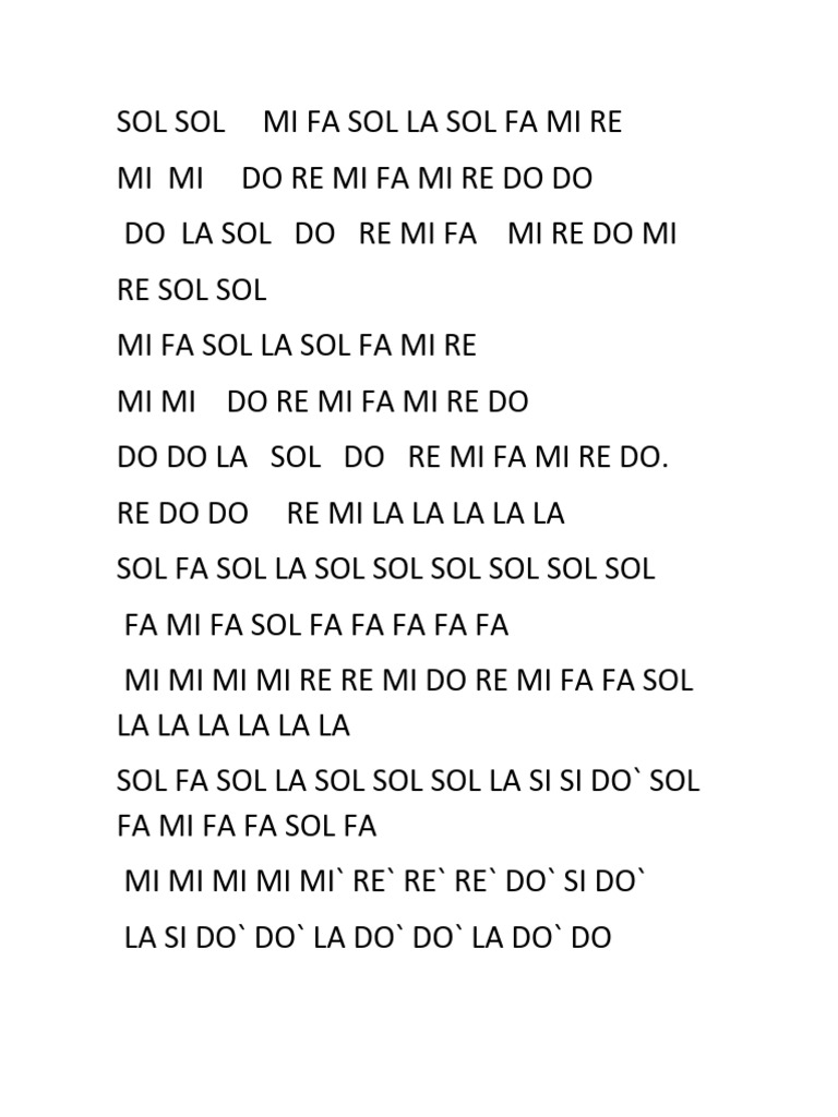 Notas Musicales: Do Re Mi Fa Sol | PDF