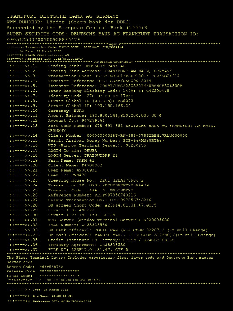 Deutsche Bank Transaction Details | PDF | Service Industries | Computer ...