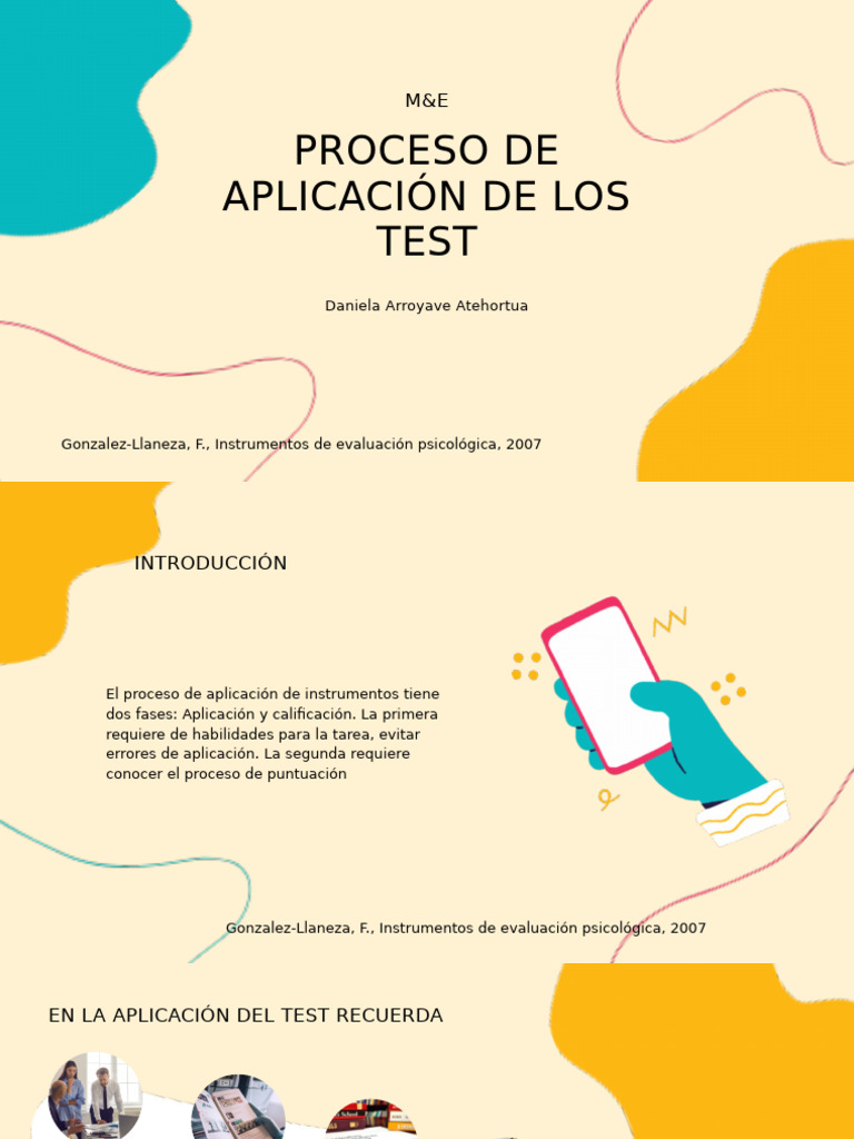 Aplicacion de Los Test | PDF | Comportamiento | Conceptos psicologicos