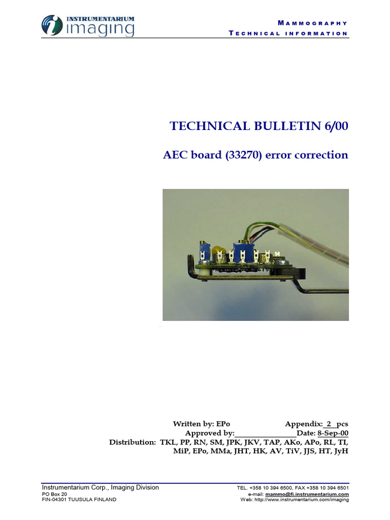TechnicalBulletin062000 AEC Board Error Correction | PDF | Resistor ...