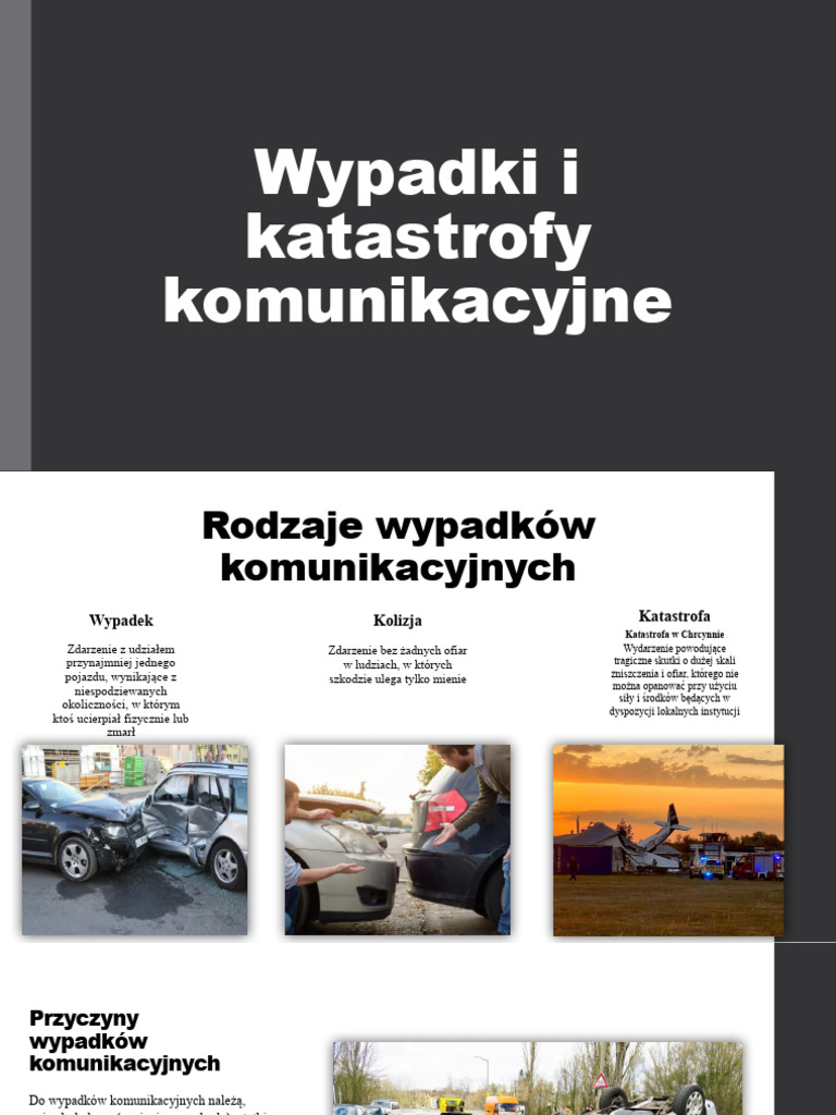 Wypadki i Katastrofy Komunikacyjne | PDF