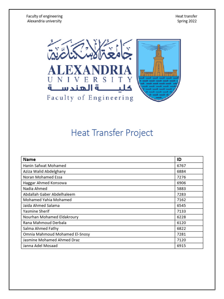 Heat Transfer Project | PDF | Convection | Heat