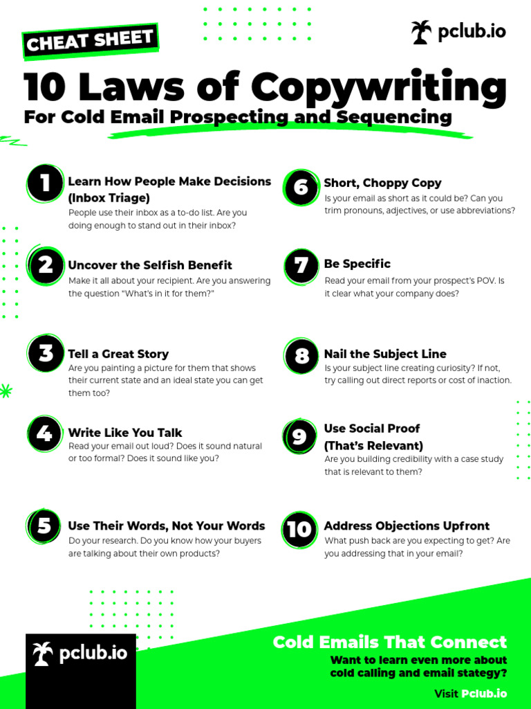 10_Laws_of_Copywriting_Cheat_Sheet | PDF | Human Communication