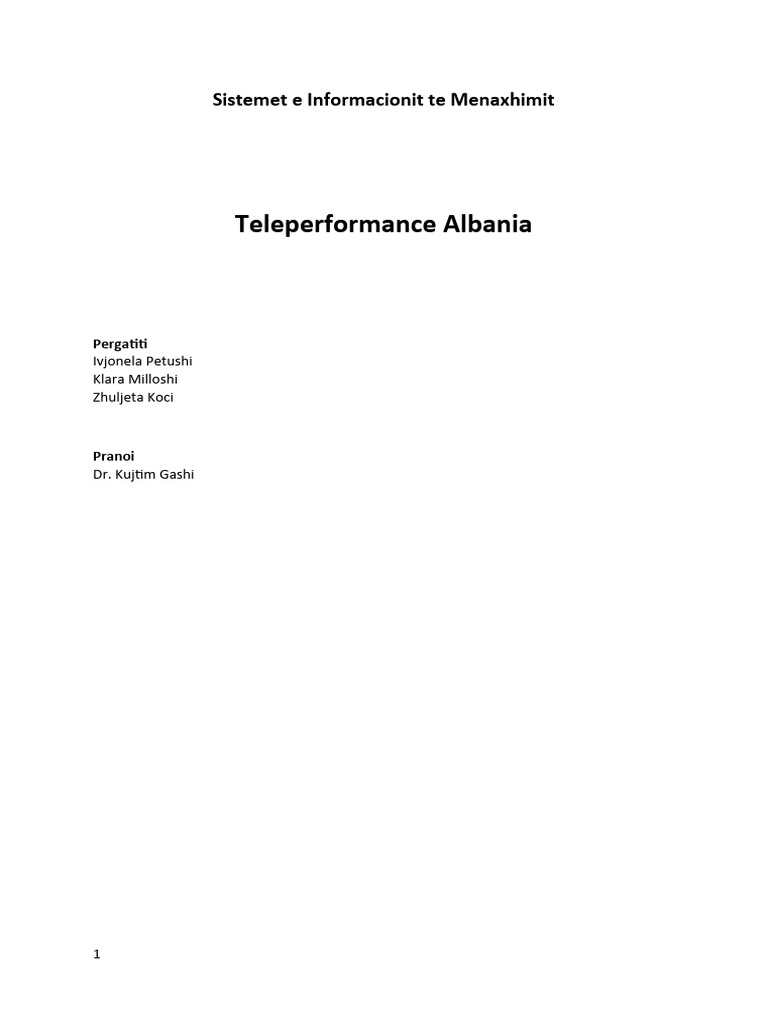 Sistemet e Informacionit Te Menaxhimit | PDF