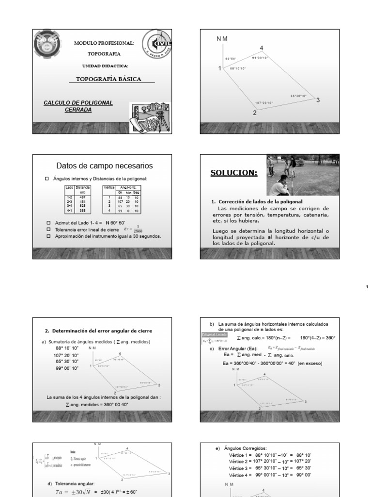 Calculo de Poligonal Cerrada | PDF | Geodesia | Metrología