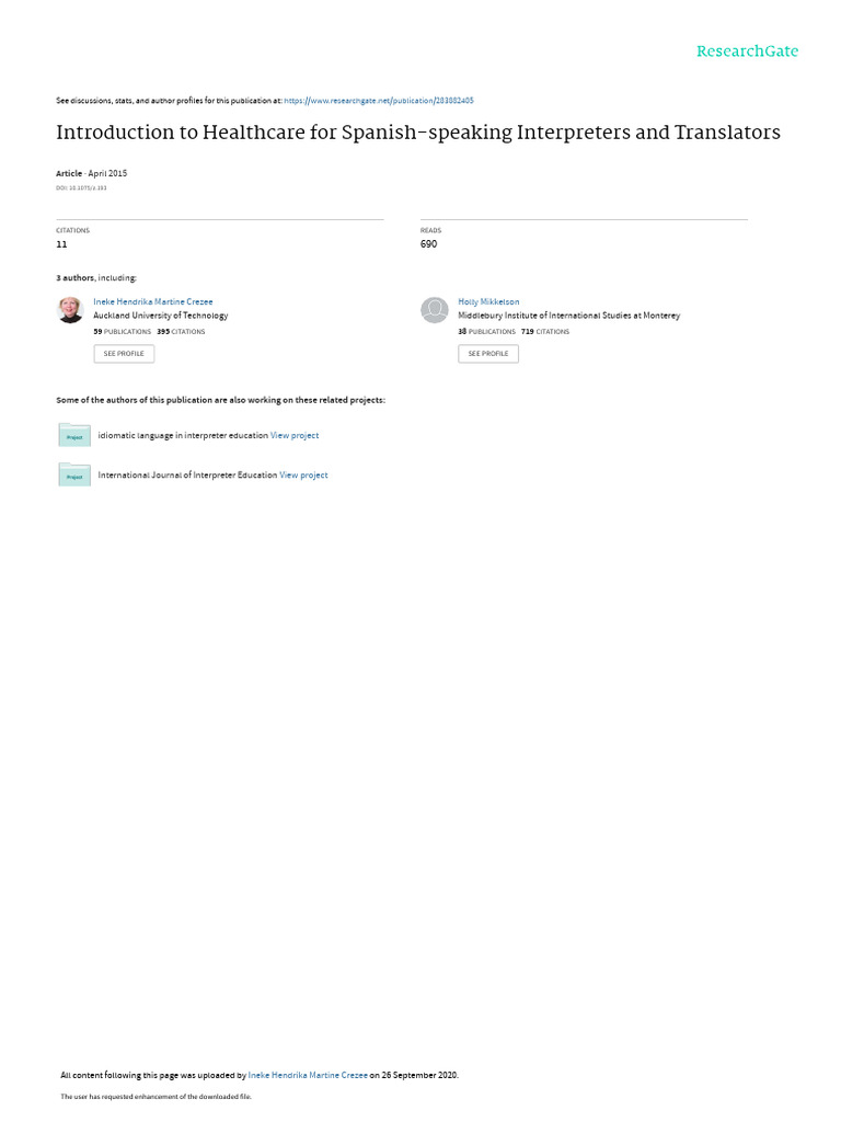 Introduction To Healthcare For Spanish-Speaking Interpreters and ...