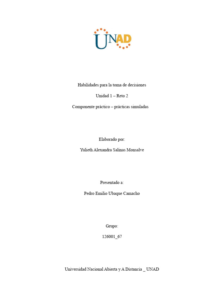 Reto2 - Toma de Decisiones | PDF | Toma de decisiones