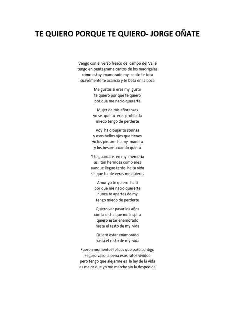 Te Quiero Porque Te Quiero | PDF