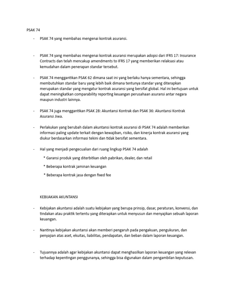 Pemahaman PSAK 74 Kontrak Asuransi | PDF | Bisnis | Pengelolaan ...