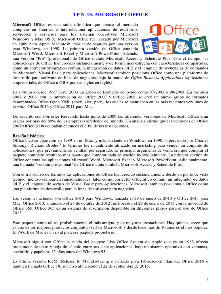 TP15 Microsoft Office | PDF | Microsoft Office | Microsoft Word