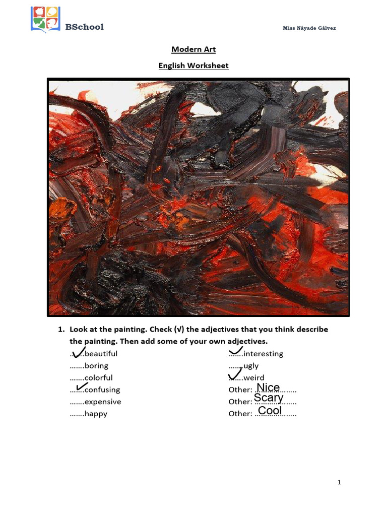 Modern Art Worksheet | Download Free PDF | Paintings | Impressionism