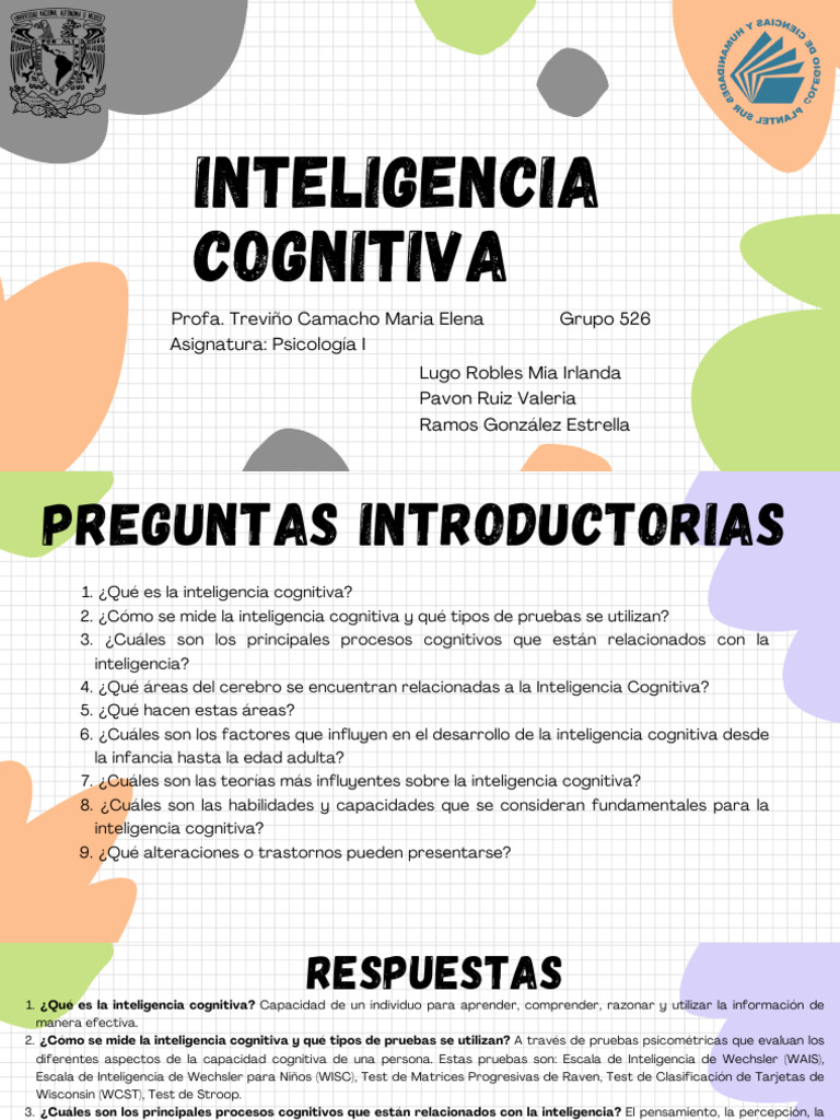 Inteligencia Cognitiva: Definición y Funciones | PDF | Inteligencia ...