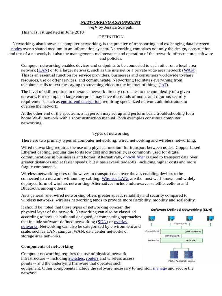Networking Assignment | PDF | Computer Network | Network Switch