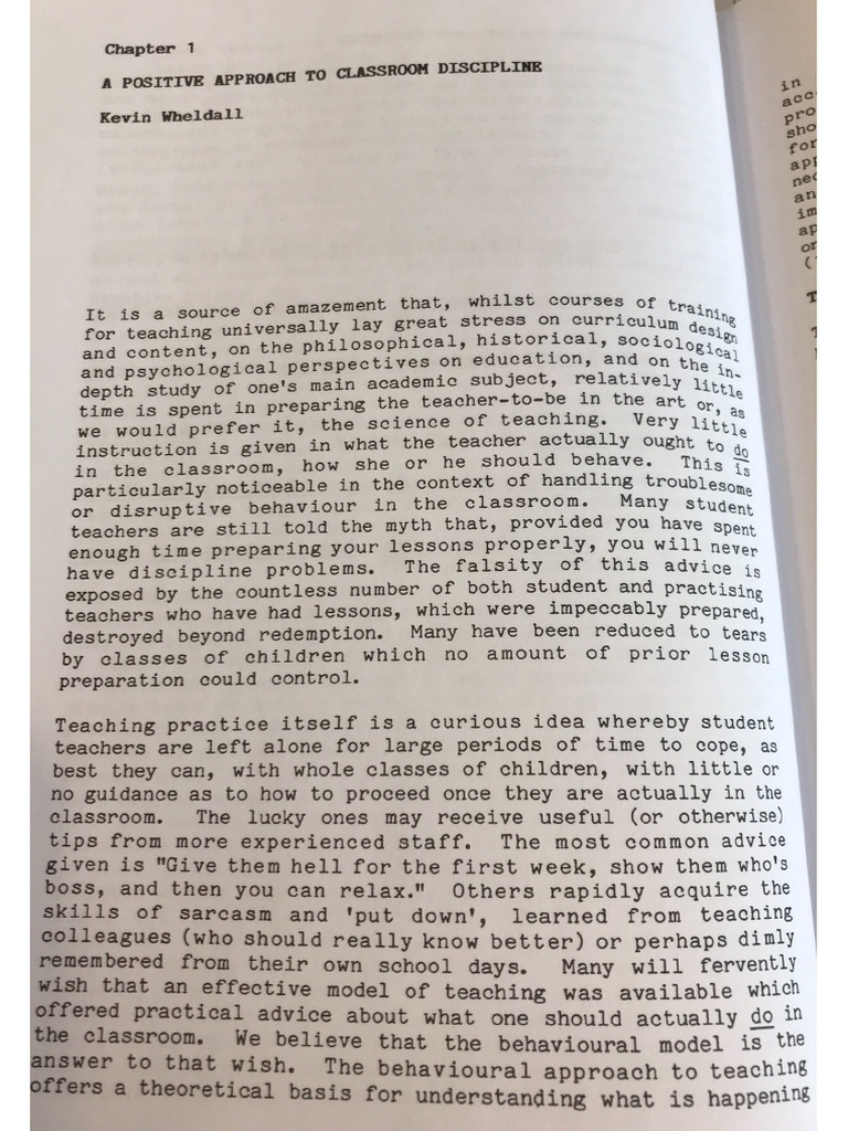 Wheldall A Positive Approach To Classroom Discipline | PDF