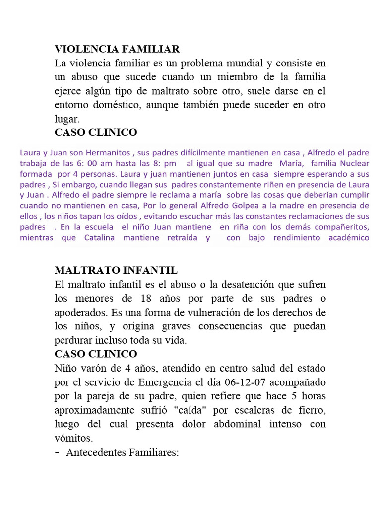 Violencia Familiar | PDF | Abuso infantil | Violencia doméstica