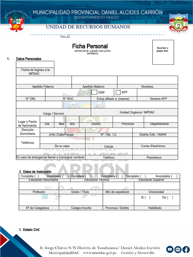 Ficha Personal | PDF