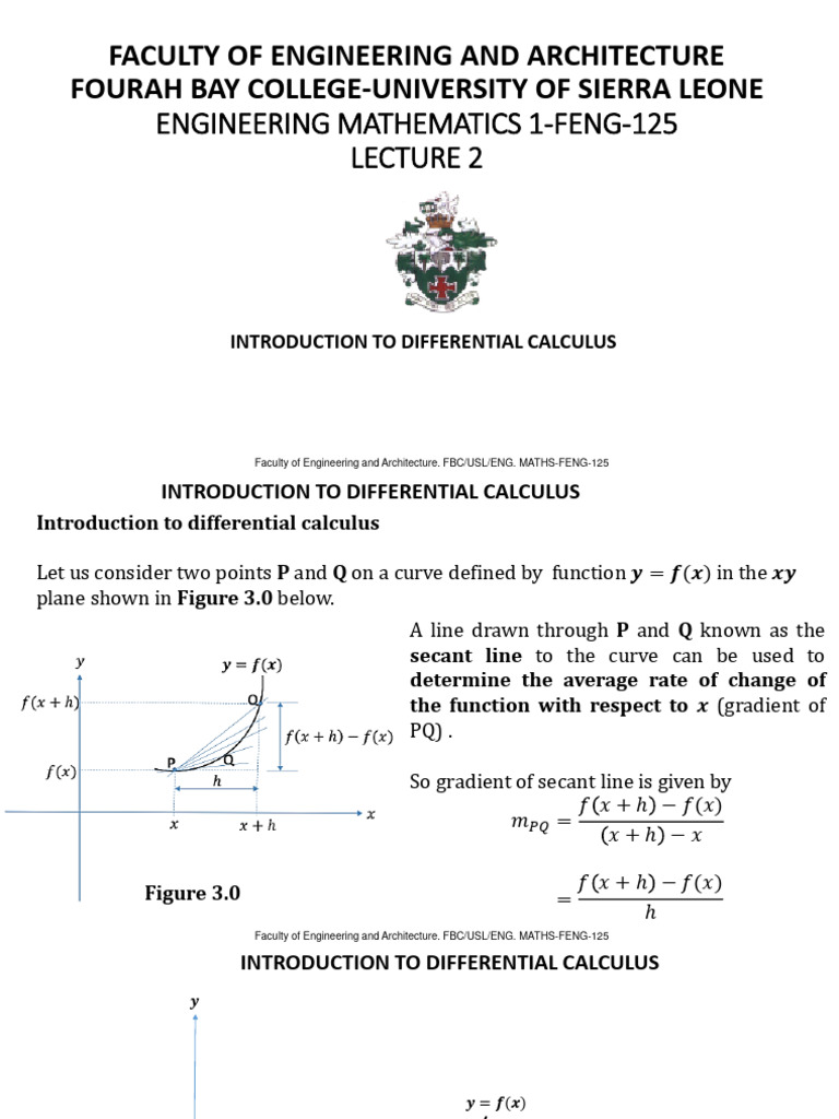 Eng Maths 12-Lecture 2 | PDF | Differential Calculus | Mathematical Analysis