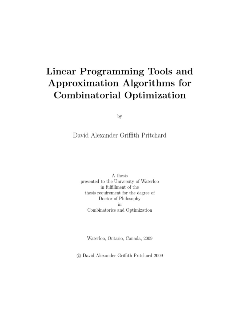 Pritchard Phdthesis | PDF | Linear Programming | Computational Complexity Theory