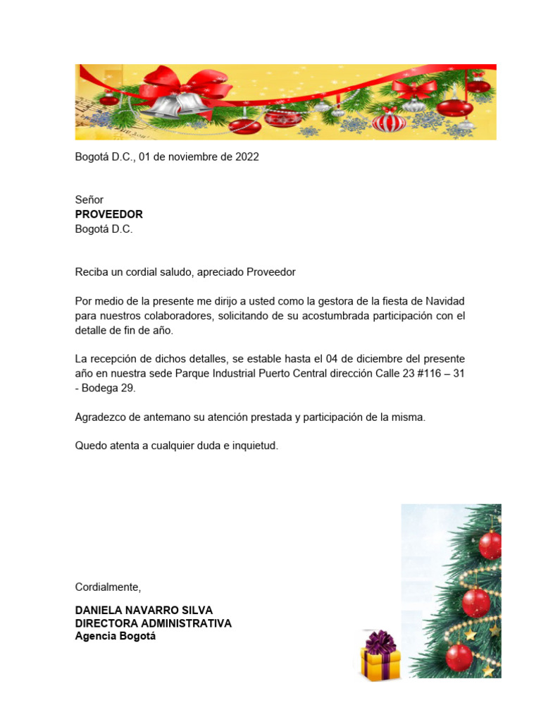 Carta Fiesta de Navidad | PDF