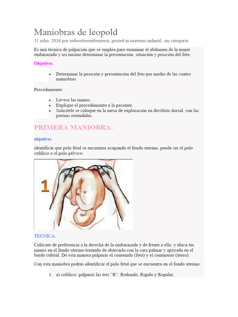 Maniobras de Leopold | PDF