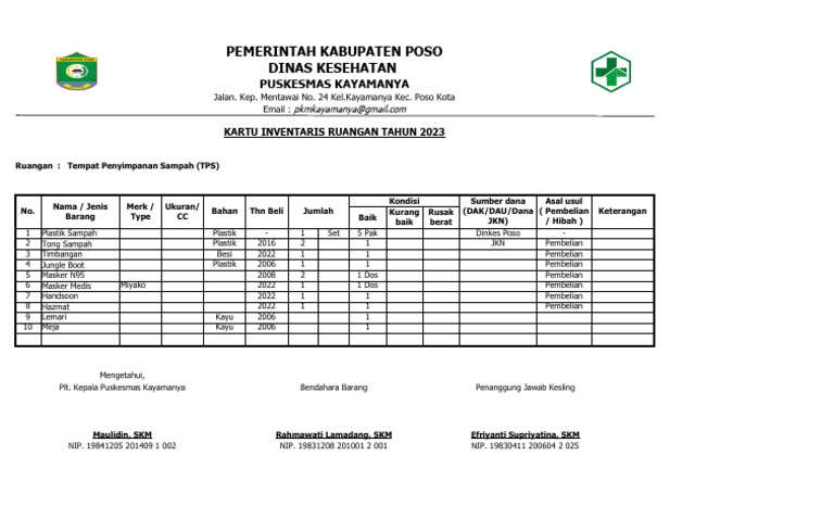 Inventaris Ruangan | PDF