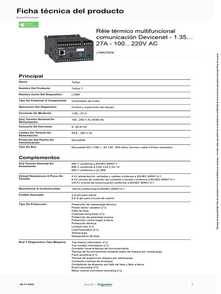 Schneider Electric Tesys-T LTMR27DFM | PDF | Conector eléctrico ...