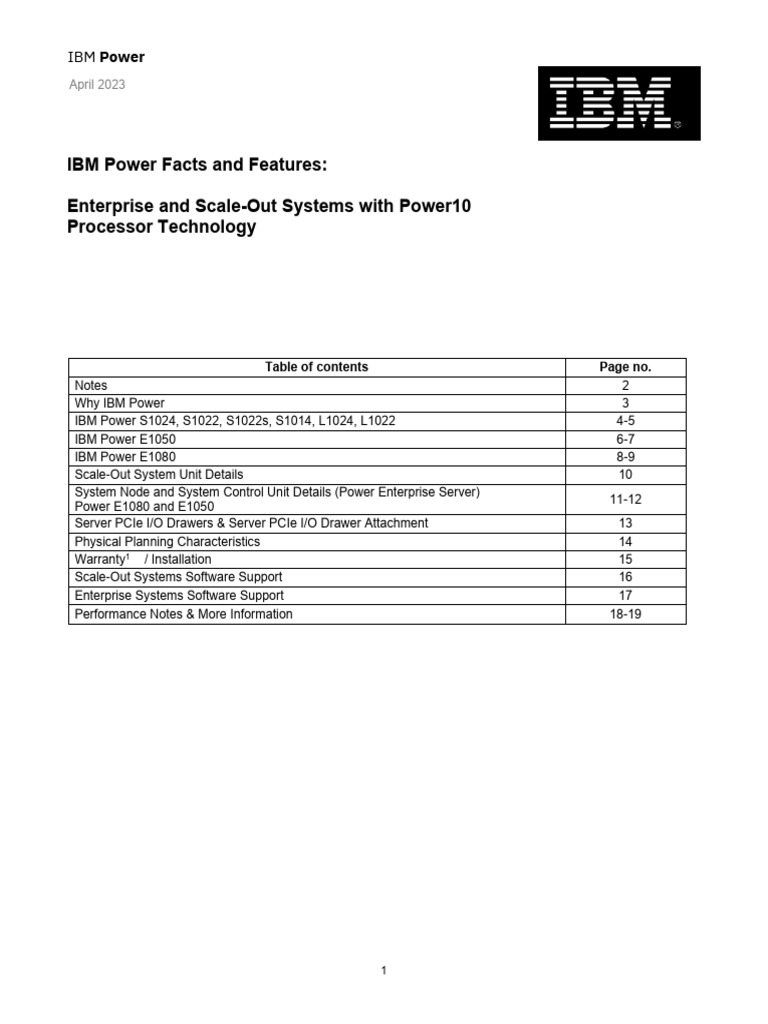 Ibm Power Facts And Features Pdf Cpu Cache Computer Engineering