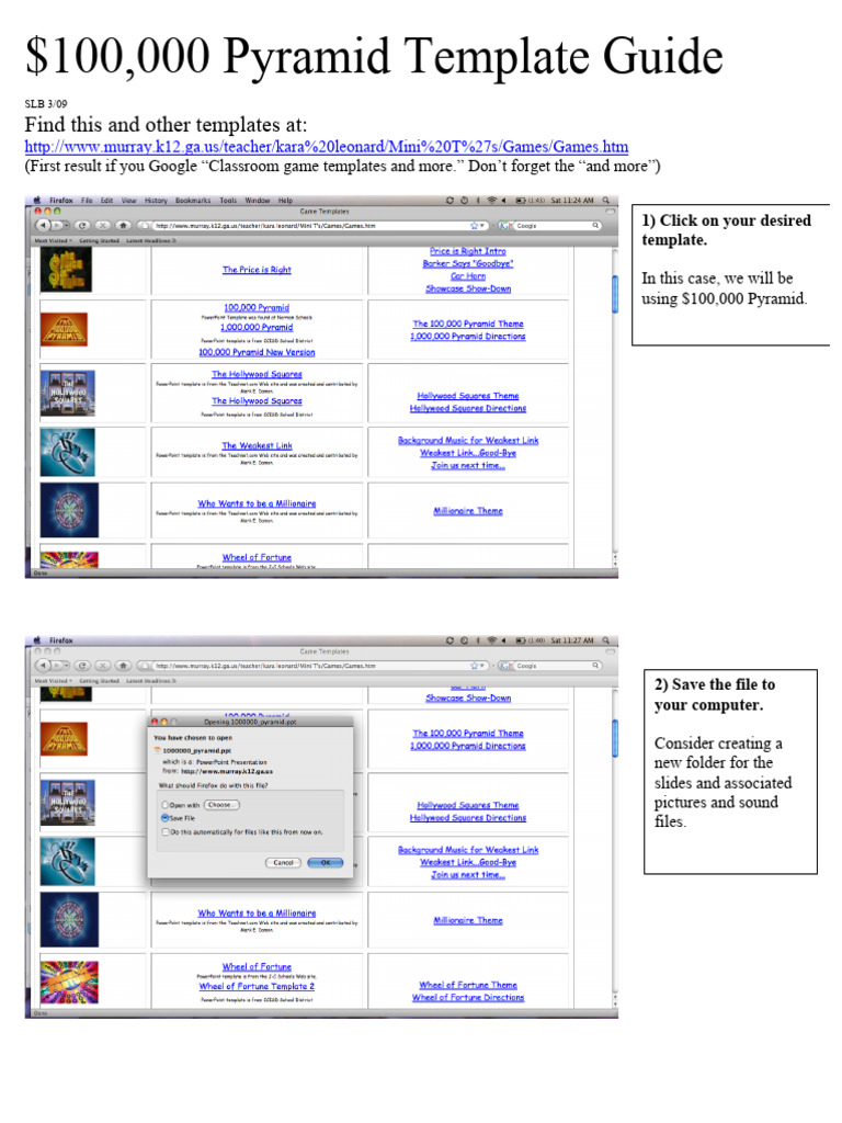 $100,000 Pyramid Template Guids | PDF | System Software | Software