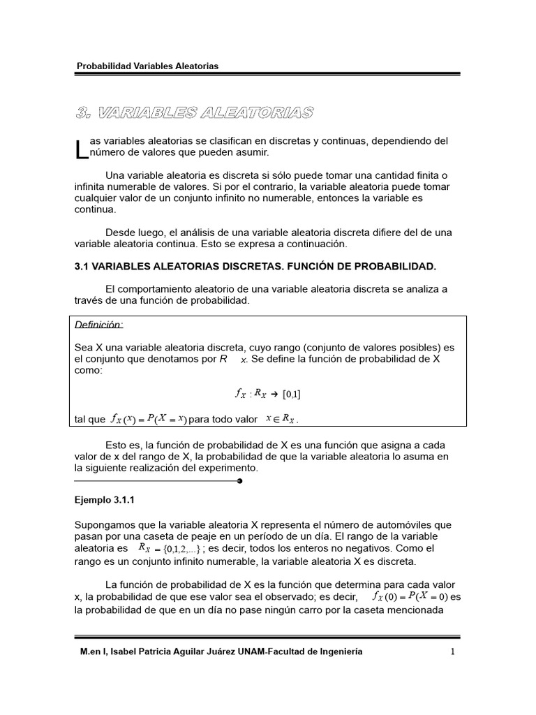 Probabilidad Variables Aleatorias | PDF | Variable aleatoria | Diferencia