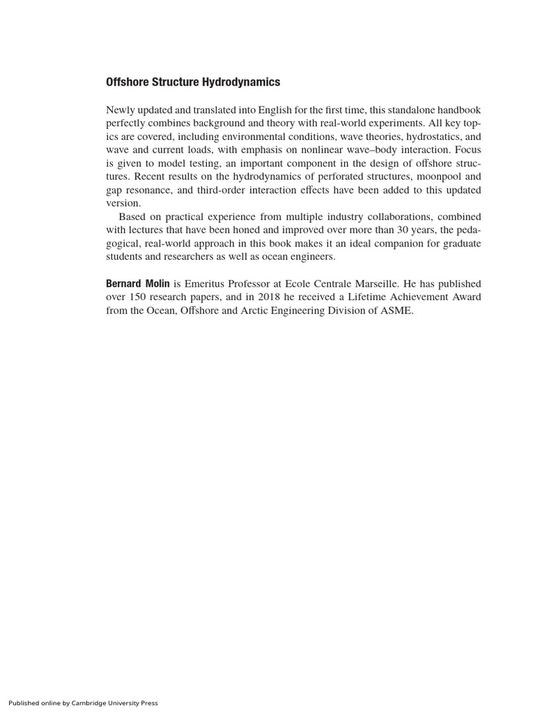 Bernard Molin - Offshore Structure Hydrodynamics (Cambridge Ocean ...