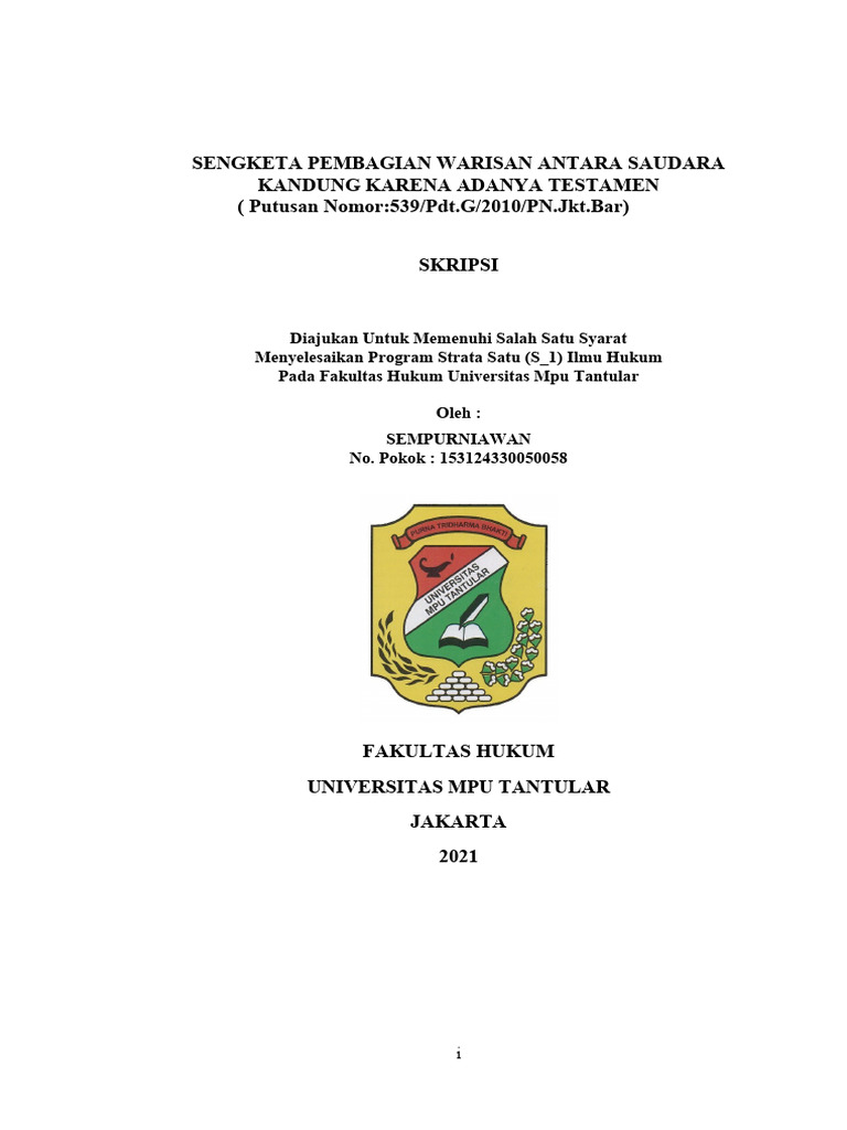 Sengketa Warisan Saudara Kandung | PDF